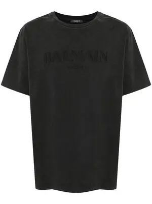 Balmain T-shirt With Vintage Embroidery - Gray