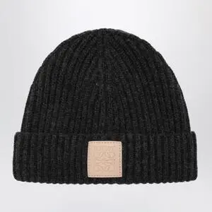 Loewe Ribbed Cashmere Beanie - Black