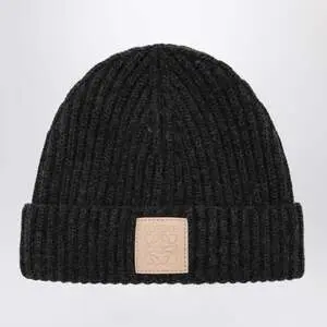 Loewe Ribbed Cashmere Beanie - Black