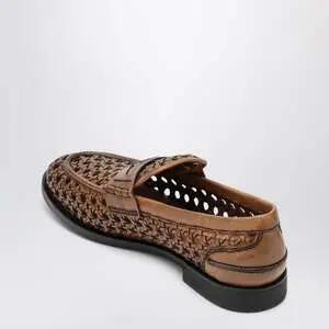Miu Miu Woven Leather Loafers