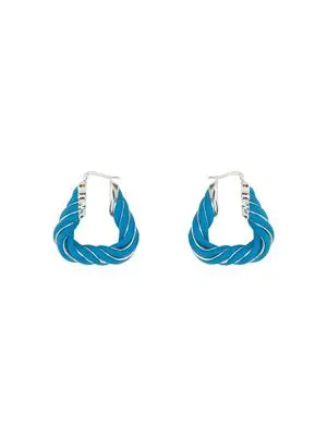 Bottega Veneta Triangular Twist Hoop Earrings - Blue