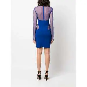 TOM FORD Crepe Mock Neck Long Sleeve Dress