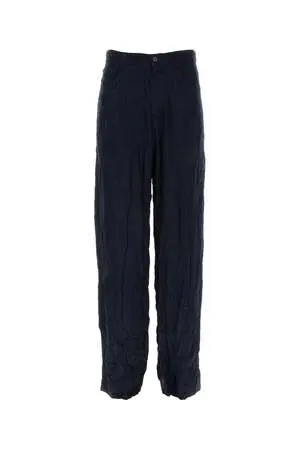 Balenciaga Dark Bue Satin 5 Pocket Pant - Blue