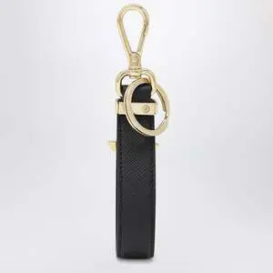 Prada Saffiano Leather Keyring With Triangle Logo