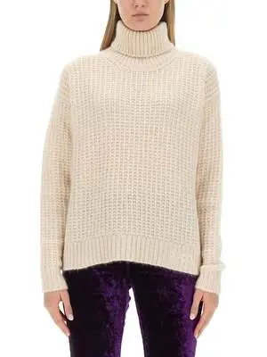 Gucci Silk And Cashmere Turtleneck Sweater - Cream