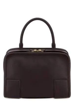 Loewe Dark Leather Small Amazona Handbag - Brown