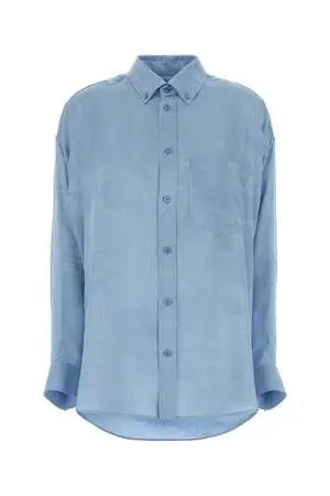 Balenciaga Balenciaga Women Light Blue Silk Shirt Blue