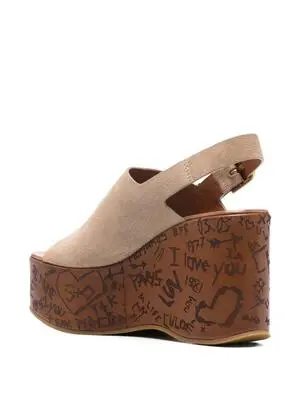 Chloé Maxime Wedge Sandals - Multicolor