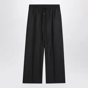 Fear Of God Dark Grey Wide-leg Wool Trousers - Gray