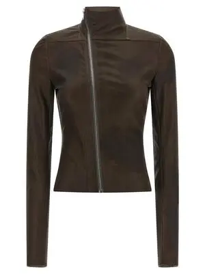 Rick Owens Gary Leather Jacket - Brown