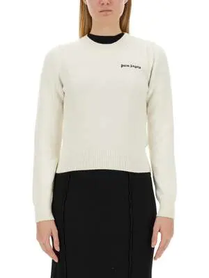 Palm Angels Jersey With Logo - Cream