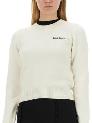 Palm Angels Logo Jersey - Cream