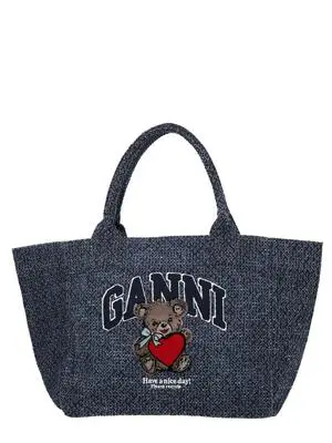 GANNI Bag Trapeze Bear Medium - Blue
