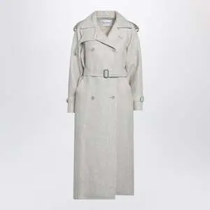 Max Mara Linen Drill Double-breasted Duster Coat - Cream