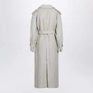 Max Mara Linen Drill Double-breasted Duster Coat - Cream
