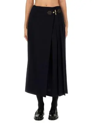 Moschino Midi Skirt With Toggle - Blue