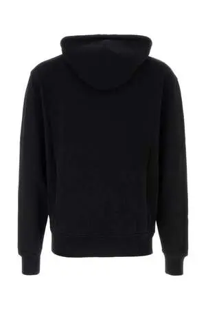 AMI Paris Cotton Hoodie With Embroidered Logo - Black
