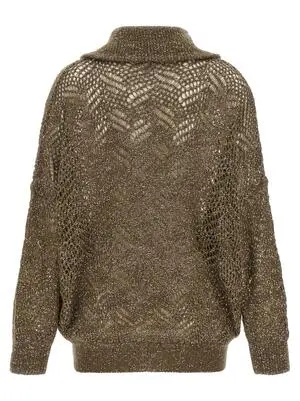 Brunello Cucinelli Dazzling Abstract Leaf Cardigan - Brown
