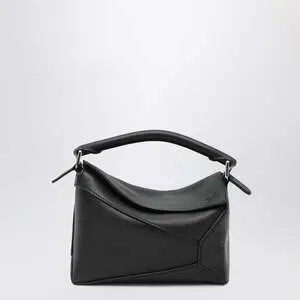 Loewe Mini Puzzle Edge Bag In Leather - Black