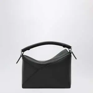 Loewe Mini Puzzle Edge Bag In Leather - Black