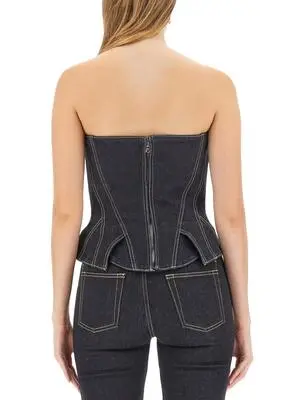 Alexander McQueen Bustier Top - Blue