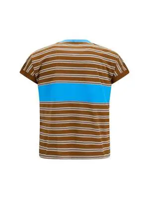 Versace Striped Cotton T-shirt - Brown