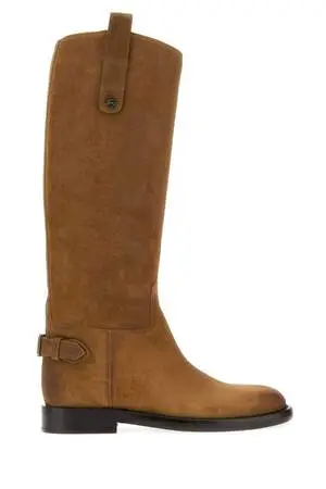 Burberry Suede Cavalier Boots - Brown