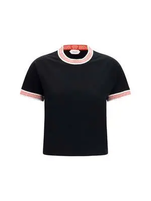 Versace T-shirt With Greca Details - Black