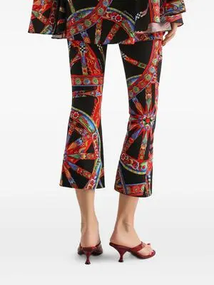Dolce & Gabbana Carretti Print Silk Trousers - Multicolor