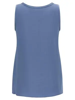 Brunello Cucinelli Stretch Silk Satin Sleeveless Tank Top - Blue