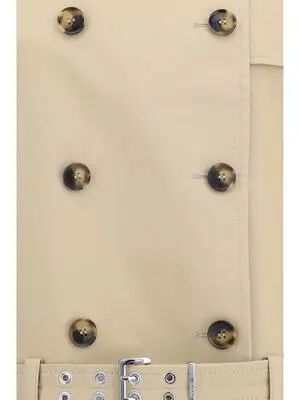 GANNI Double-breasted Belted Jacket - Cream