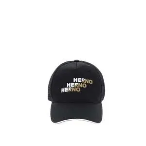 Herno Logo Baseball Mesh Cap - Black
