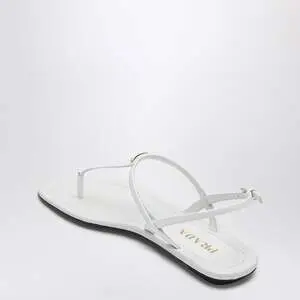 Prada Patent Leather Thong Sandals - White