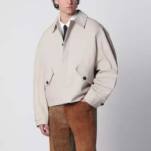 Séfr Short Beige Cotton Trench Coat - Cream