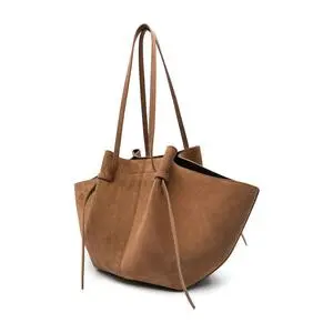 Yuzefi Calf Suede Shoulder Bag - Brown