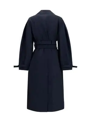 GANNI Cotton Double-breasted Trench Coat