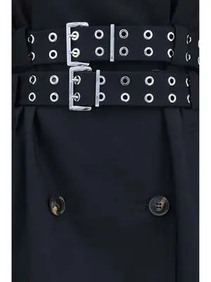 GANNI Cotton Double-breasted Trench Coat