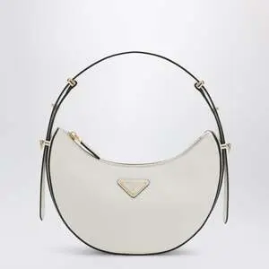 Prada Arque Small Shoulder Bag In Leather - White