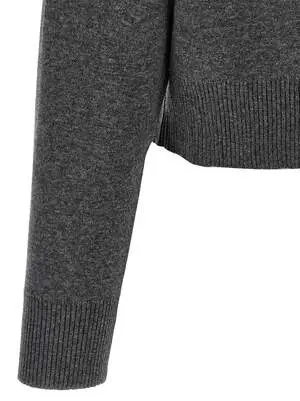 Brunello Cucinelli Shiny Zipper Pull' Wool Cardigan