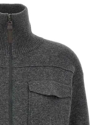 Brunello Cucinelli Wool Cardigan - Gray