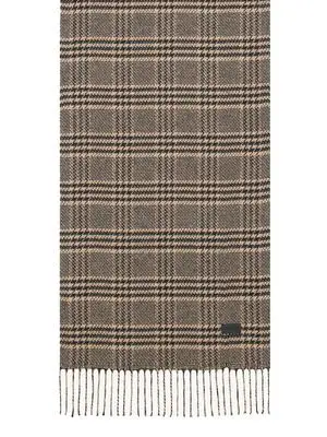 Saint Laurent Prince Of Wales Pattern Silk Scarf