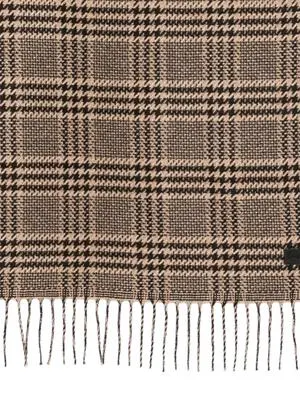 Saint Laurent Prince Of Wales Pattern Silk Scarf