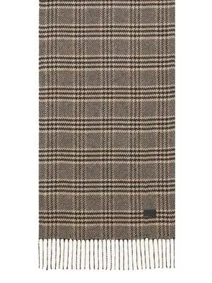 Saint Laurent Prince Of Wales Pattern Silk Scarf