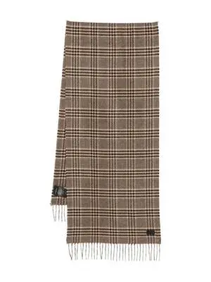 Saint Laurent Prince Of Wales Pattern Silk Scarf