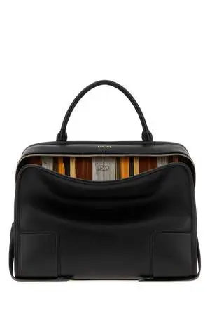 Loewe Leather Large Amazona 180 Handbag - Black