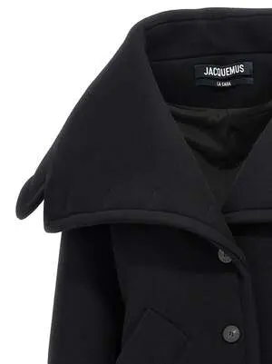 Jacquemus Le Caban Caruso Wool Coat - Black
