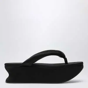 Balenciaga Gaeta Thong Sandals In Satin - Black