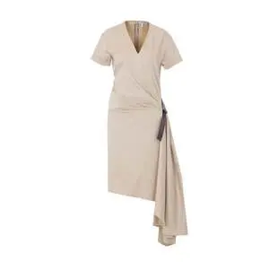 Loewe Belted Silk And Cotton Dress - Cream