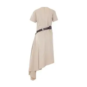 Loewe Belted Silk And Cotton Dress - Cream