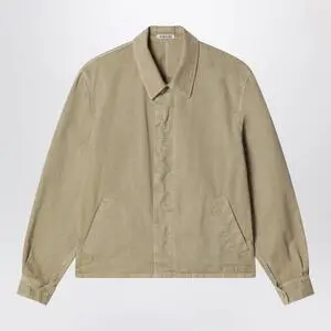 Auralee Garment-dyed Finx Chino Blouse In Beige Cotton - Cream